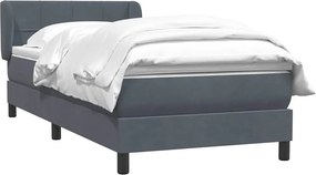 Box spring postel s matrací tmavě šedá 80x220 cm samet 3317548