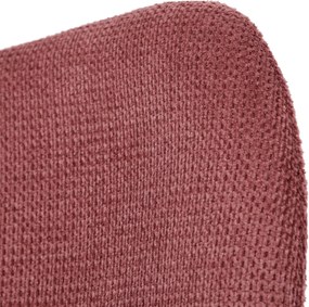 Jídelní židle BELLA - červená látka / černé kovové nohy