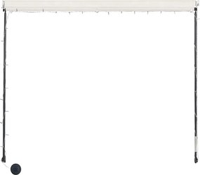 Zatahovací markýza s LED světlem 350 x 150 cm krémová 145926