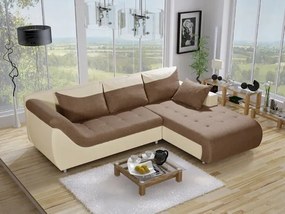 SOB FURNITURE Rohová sedací souprava TONIA - bílá / světle hnědá