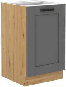 Kuchyňská skříňka LUNA 50 ZL 1F BB korpus: dub artisan, barva dvířek: šedá DUST