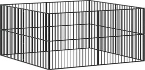 Ohrádka pro psy 8 panelů černá pozinkovaná ocel 3209553