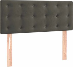 Box spring postel s matrací a LED tmavě šedá 90x190 cm samet 3134616