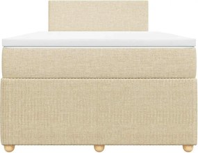 Box spring postel s matrací krémová 120x190 cm textil 3289693