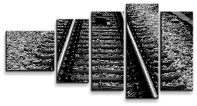 Sablio Obraz - 5-dílný Koleje - 100x60 cm