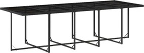 15dílný zahradní jídelní set s poduškami černý polyratan 3210991