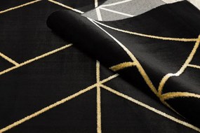 Dywany Łuszczów Kusový koberec Emerald geometric 1012 black and gold ROZMĚR: 140x190