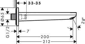 Hansgrohe Rebris S, vanový výtok, černá matná, HAN-72430670