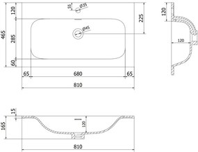 Mexen Rivel, koupelnová skříňka 80 cm s umyvadlem Vela, 1 zásuvka, drážkovaná, šedá matná/bílá matná, 91A20-08023-1-BF62-W23M01
