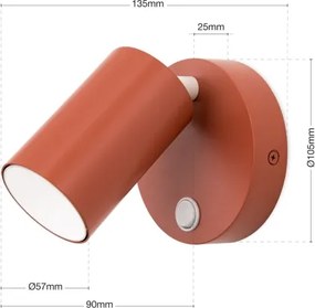Orion - Nástěnné bodové svítidlo PENN 1xGU10/13W/230V cihlová