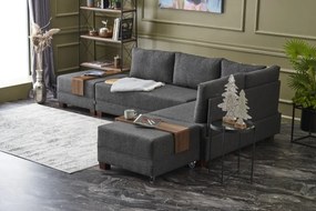 Atelier del Sofa Rohová sedací souprava Fly Right - Anthracite, Antracitová