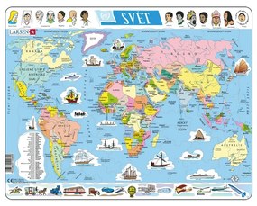 Larsen Vzdělávací puzzle Svět Politická mapa 107 dílků