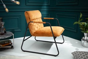 Designové křeslo Derrick hročicově žlutý samet