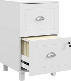 HOMCOM Kancelářská Skříňka na Stahování s 2 Zásuvkami a Zámky pro Závěsné Dokumenty A4 a Letter 40x41,5x67,5 cm Bílá | Aosom