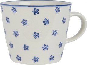 Hrnek Casablanca Bloom Blue, modrá barva, bílá barva, keramika