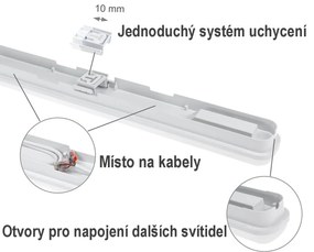 Průmyslové LED světlo s IP65 LIMEA GO 50W/6000K/120 cm