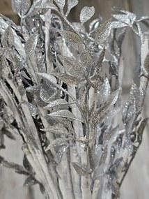 Dekorace stříbrný svítící stromeček Tree leaves silver M - Ø 60*100 cm