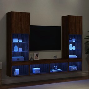 vidaXL 5dílná obývací stěna s LED kompozitní dřevo [3216696] Barva: dub sonoma