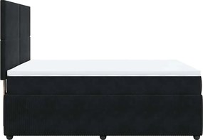 Box spring postel s matrací černá 140x200 cm samet 3292354