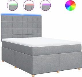 Box spring postel s matrací světle šedá 140 x 190 cm textil 3293575