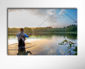 Malvis ® Obraz Rybář ve vodě ROZMĚR (šířka x výška): jednodílný obdélník 120x80 cm