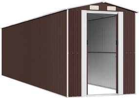 Zahradní kůlna tmavě hnědá 192 x 772 x 223 cm pozinkovaná ocel 3147467