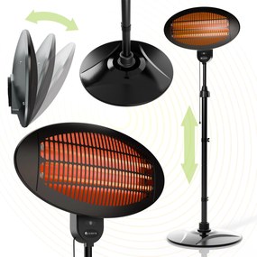 Juskys Venkovní infračervený zářič 2 000 W, černý