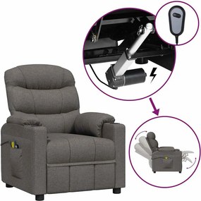 Elektrické masážní křeslo tmavě šedé textil 3143504