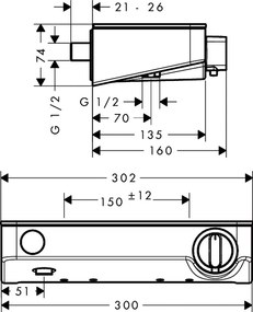 Hansgrohe ShowerTablet Select, termostatická sprchová baterie 300, chromová, 13171000
