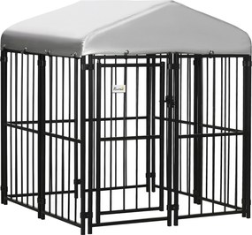 PawHut Kotec pro malé a střední psy, psí dům se střechou pro psy a slepice, 122x122x138cm | Aosom