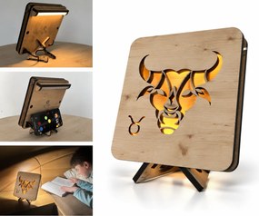 Li-Go Znamení "Býk" lampa 19x19 cm provedení povrchu: bříza