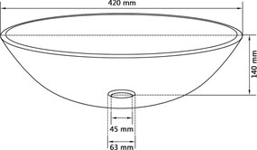 vidaXL Umyvadlo z tvrzeného skla 42 cm [142233] Barva umyvadla: Mléčné