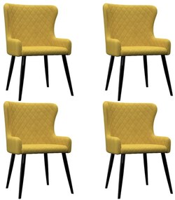 Petromila Jídelní židle 4 ks žluté samet
