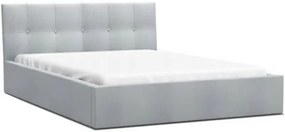 Luxusní manželská postel VEGAS 1 světle šedá 140x200 z paris dřevěným roštem