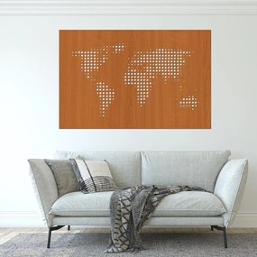 dřevo života Dřevěná mapa světa DOTS Barevný vzor: Třešeň, Velikost map: 80x53