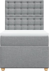Box spring postel s matrací světle šedý 100 x 200 cm textil 3293505
