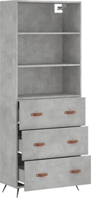 Skříň highboard betonově šedá 69,5x34x180 cm kompozitní dřevo 3189353