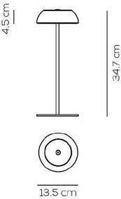 Axolight Float, modrá přenosná lampička na baterii, 3,5W LED 2700K stmívatelná, výška 34,7cm, IP55