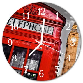 Nástenné skleněné hodiny Londýn fi 30 cm