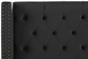 Sametová postel 140 x 200 cm černá LUBBON Beliani