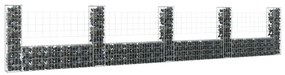 Gabionový koš ve tvaru U s 5 sloupky železo 500 x 20 x 100 cm 151278