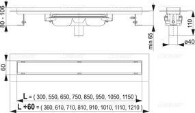 Alcaplast APZ1106-950 Professional Low liniový podlahový žlab