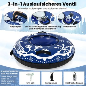 Costway Nafukovací zimní pneumatika s tažnou šňůrou a rukojetí Snowtube