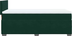 Box spring postel s matrací tmavě zelená 100x200 cm samet 3288531