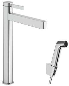 Hansgrohe Finoris - Umyvadlová baterie s výpustí Push-Open a bidetovou sprškou, EcoSmart, chrom 76220000