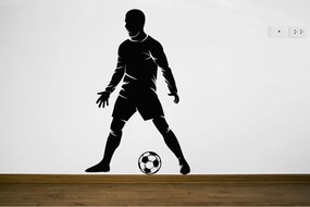 Lepy.cz Samolepka na zeď Fotbalista-oslava ala Ronaldo Velikost (šířka x výška): 40x62cm, Barevná varianta: Světle oranžová