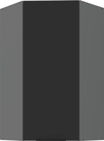 ARIA ab | horní kuchyňská skříňka 60x60 GN-108 1F (45°) rohová s policemi | 60x60 cm | EXTRA VYSOKÁ | antracit/černá