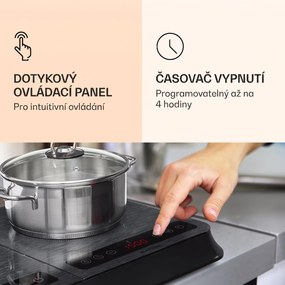 Klarstein InnoChef, indukční varná deska, 3400 W, dotykové ovládání, šedá melírovaná