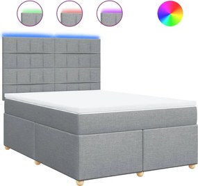 Box spring postel s matrací světle šedá 140 x 200 cm textil 3293603