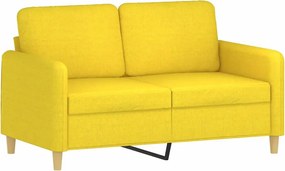 2dílná sedací souprava s polštáři světle žlutá textil 3202107